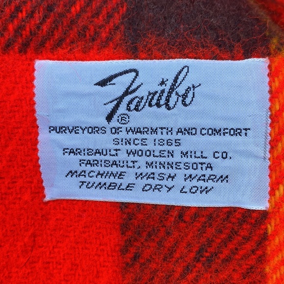 Vintage | Bedding | Vintage Faribo Red Tartan Plaid Wool Stadium ...
